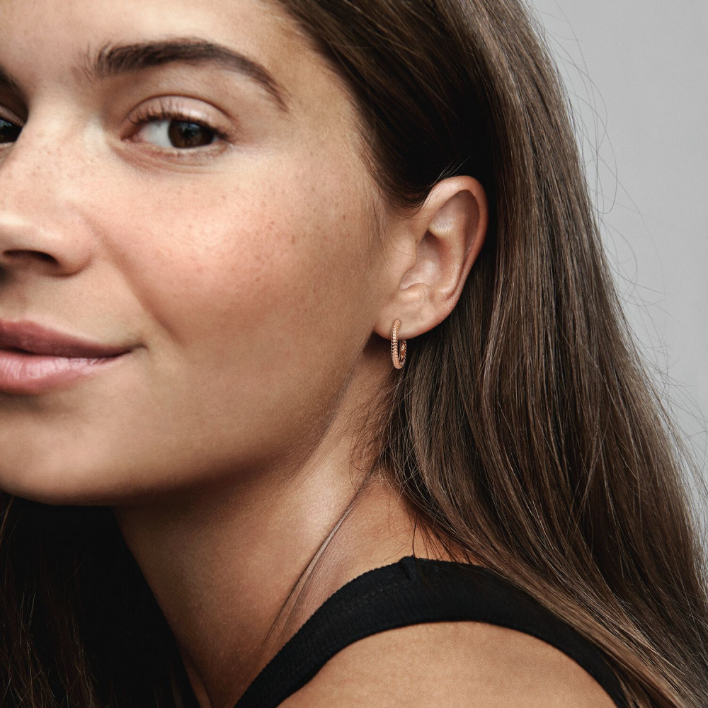 Pandora Moments 282728C00 - Snake chain oorringen voor bedels roségold ...