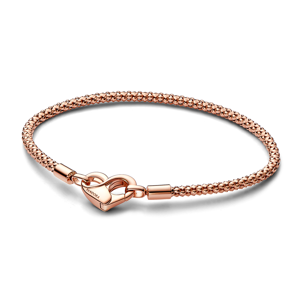 Pandora 582731C00 Moments - Roségouden slangenarmband met hartvormige ...