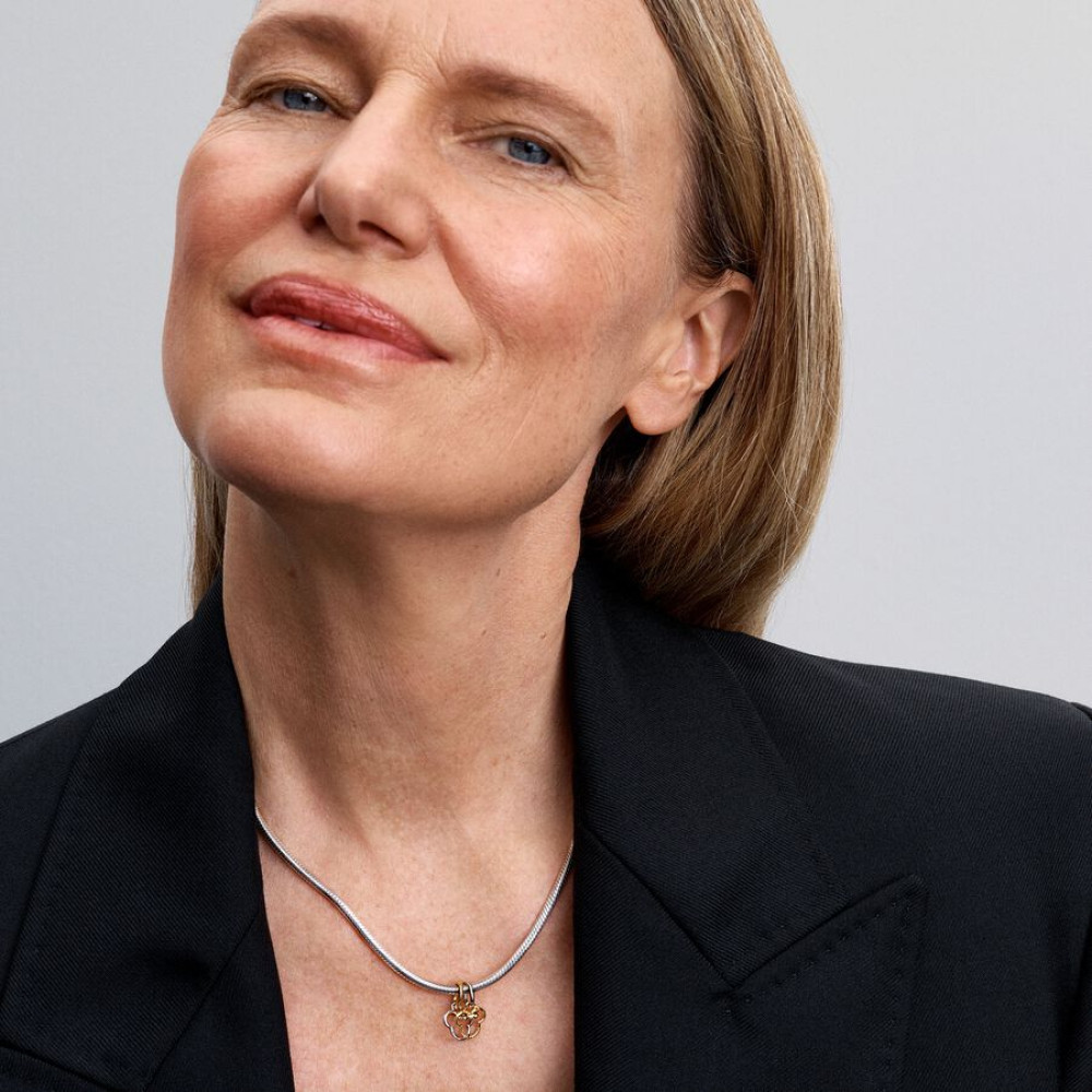 Pandora Disney 763650C01 bedel met zilveren en gold plated Minnie en ...