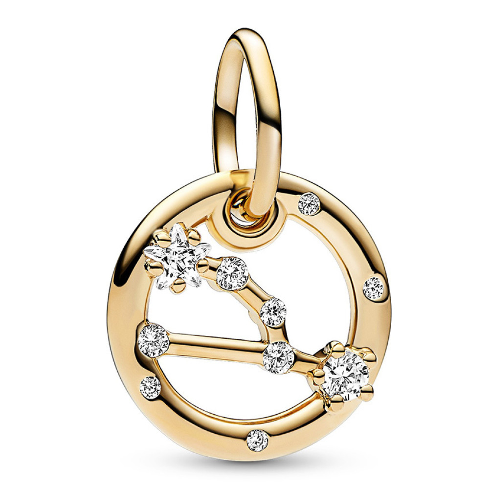 Pandora Moments 762707C01 - Gold plated bedel met sterrenbeeld Stier ...