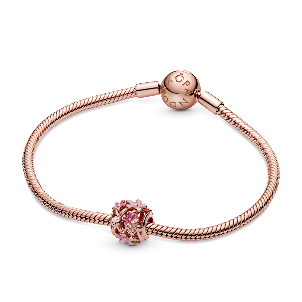 Pandora Moments 788772C01 - Charm met madeliefjes en roze emaille ...
