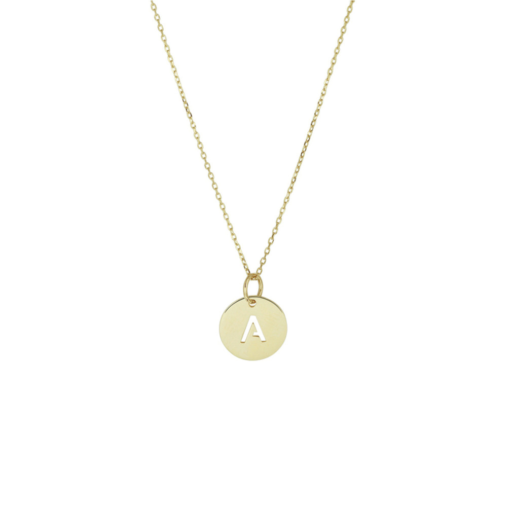 Collier van 14 karaat goud - Ronde hanger met letter | Trendjuwelier