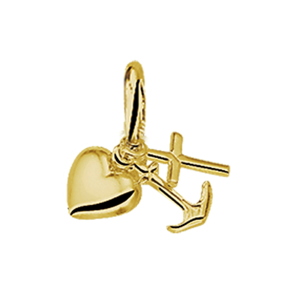 Geloof hoop liefde hanger 14-karaat goud glanzend - 5.3 mm breed x 12 ...