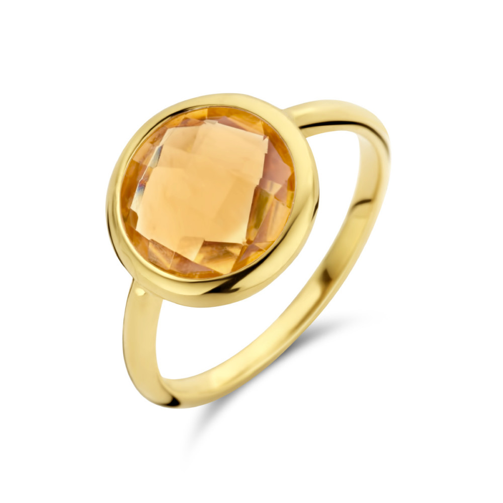 Gouden ring met ronde citrien van 1.80 crt | Trendjuwelier