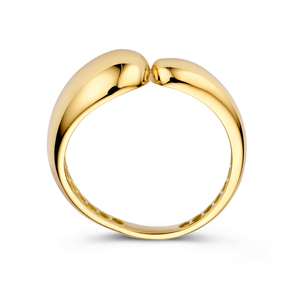 Moderne ring van 14-karaat goud met assymetrisch design | Trendjuwelier