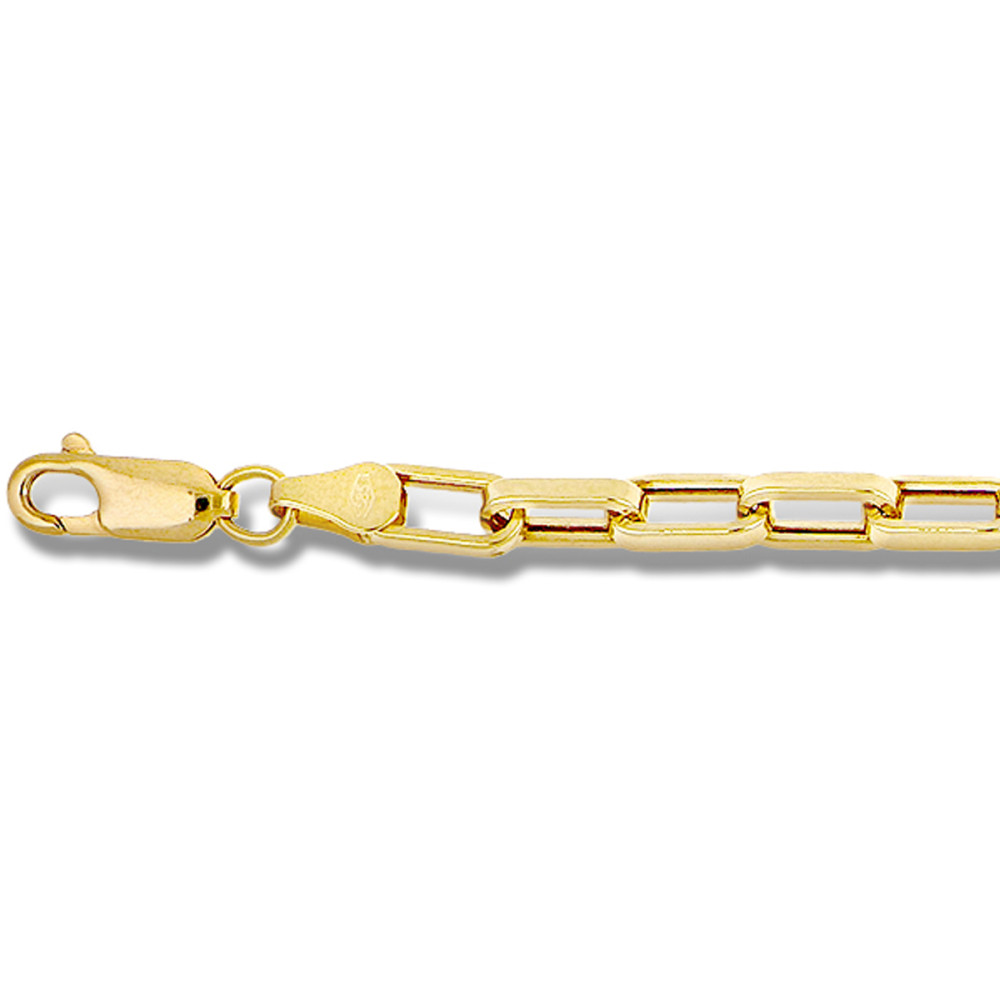 Paperclip schakelcollier 14-karaat goud met zilveren kern - Lengte 45 ...