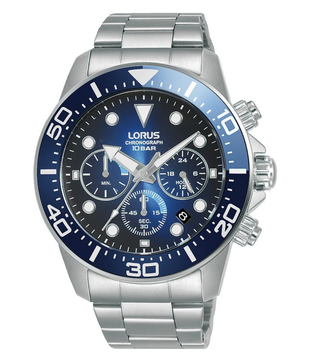Lorus RT343JX9 - Herenhorloge met blauwe wijzerplaat en zilverkleurige ...